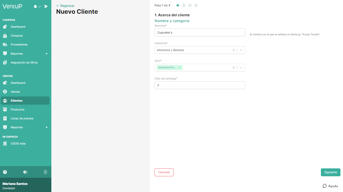 Agregar cliente manualmente